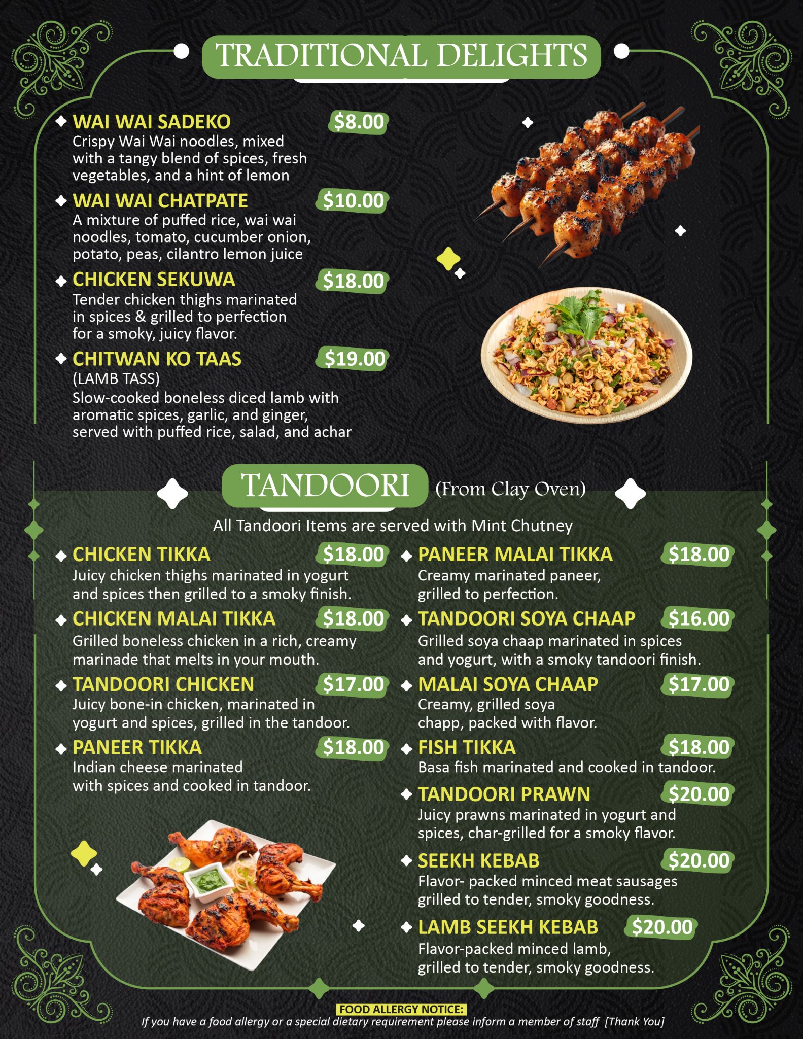 Menu – Taste of Nepal